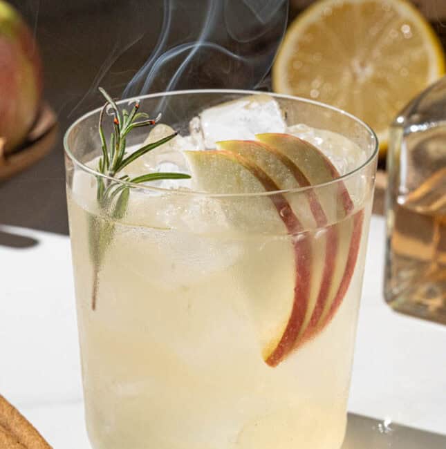 Smoked Tequila Apple Rosemary Smash - The Boozy Ginger