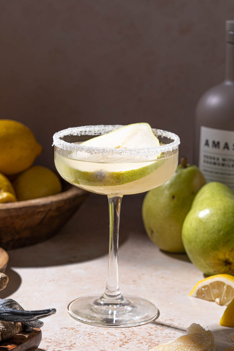 Pear and Ginger Lemon Drop Cocktail - The Boozy Ginger