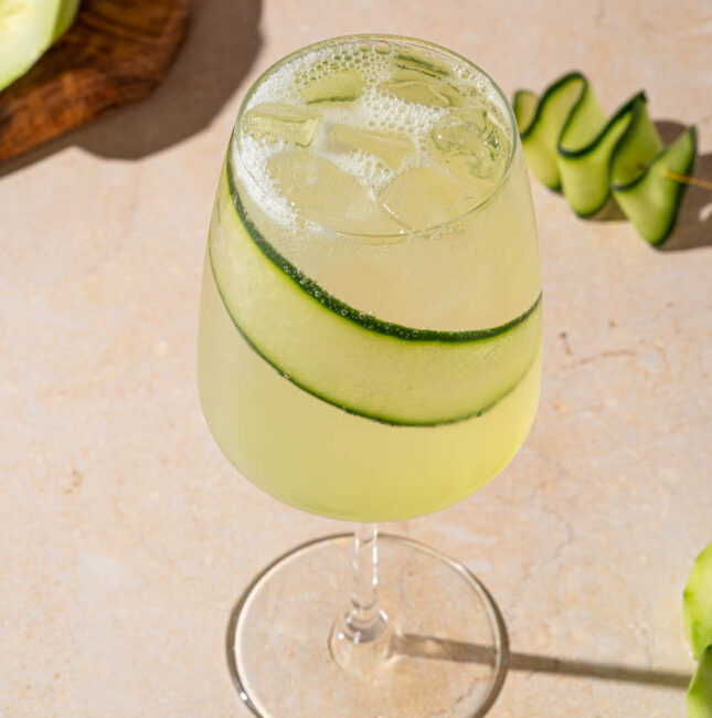 Cucumber and Elderflower Spritz - The Boozy Ginger