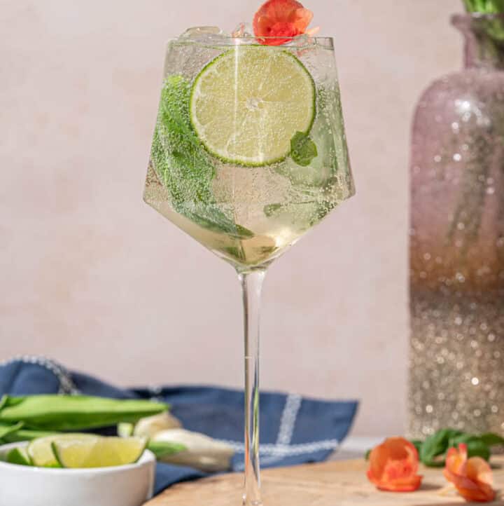 Basil Elderflower Lime Spritz - The Boozy Ginger
