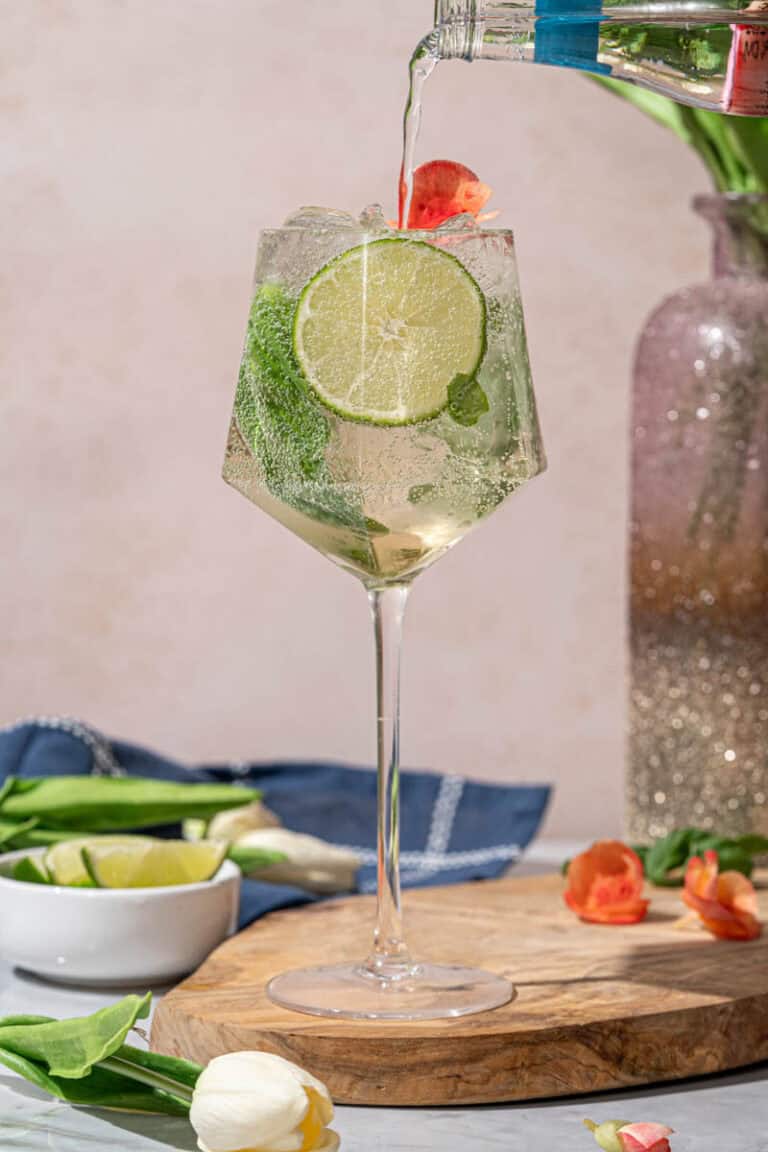 Basil Elderflower Lime Spritz - The Boozy Ginger
